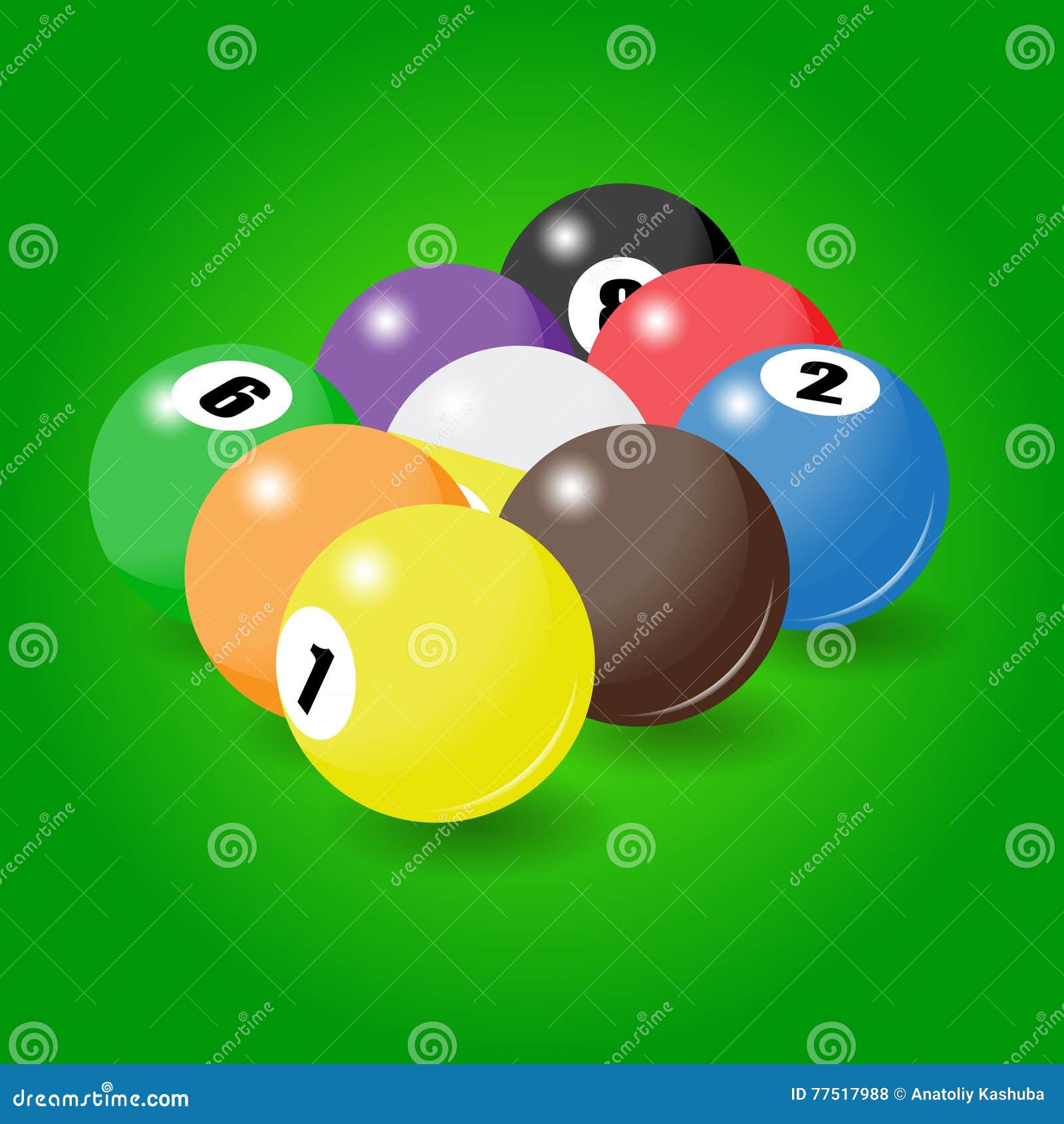 Billiard Balls Start Position for Nine-pool Game Stock Vector ...