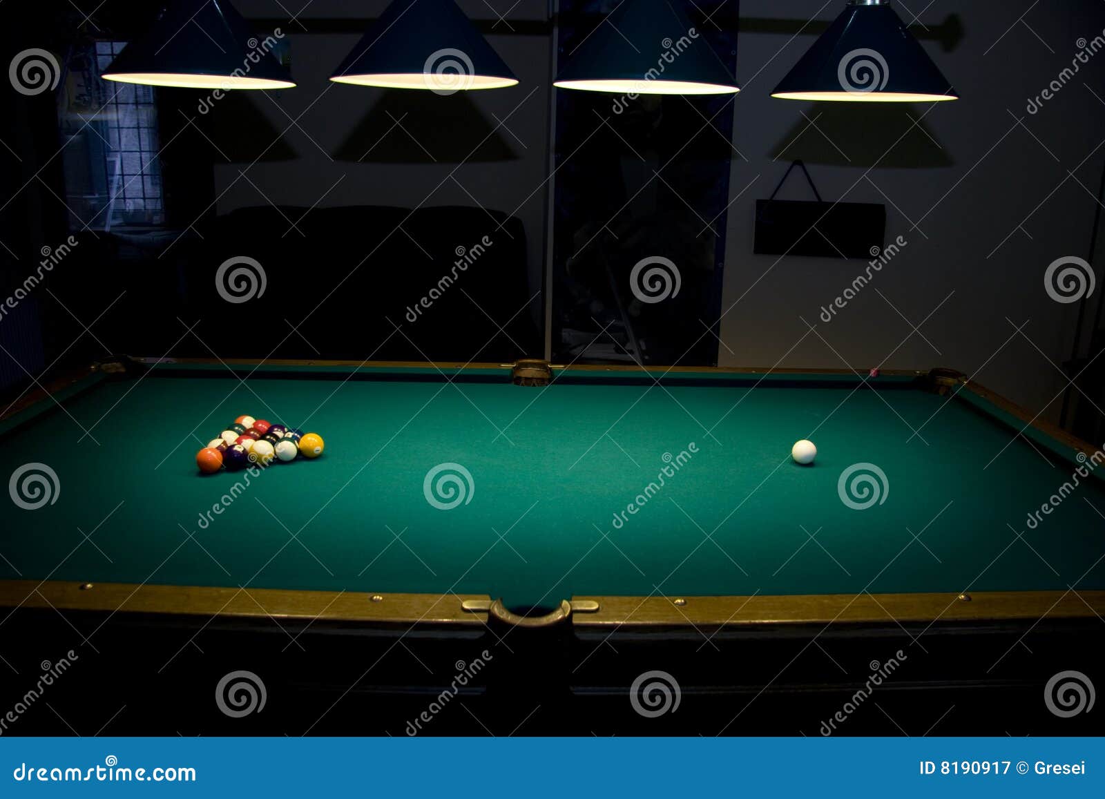 Billiard balls and table stock image. Image of game, competition - 8190917