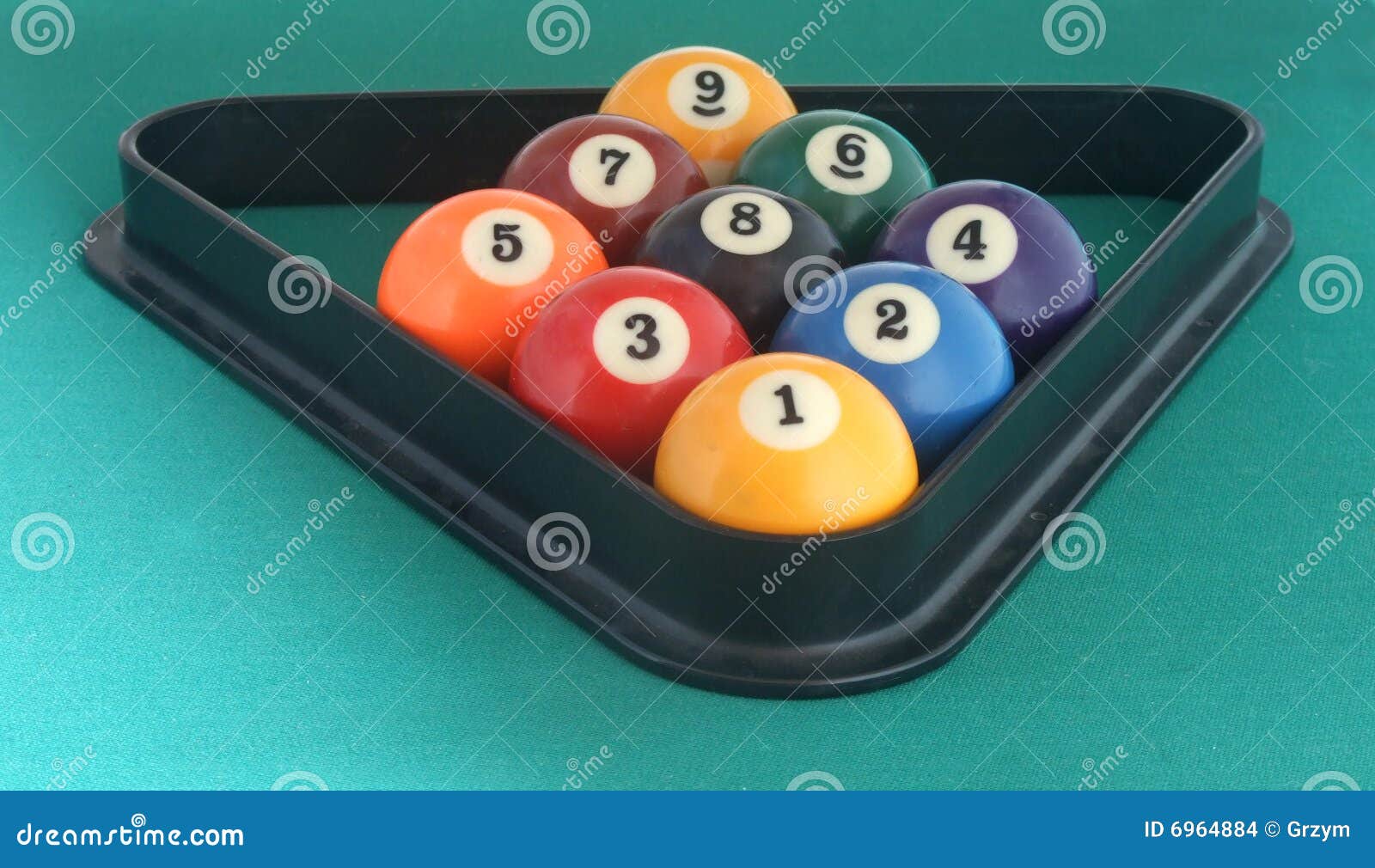 Billiard balls triangle stock photo. Image of indoor, break - 6964884