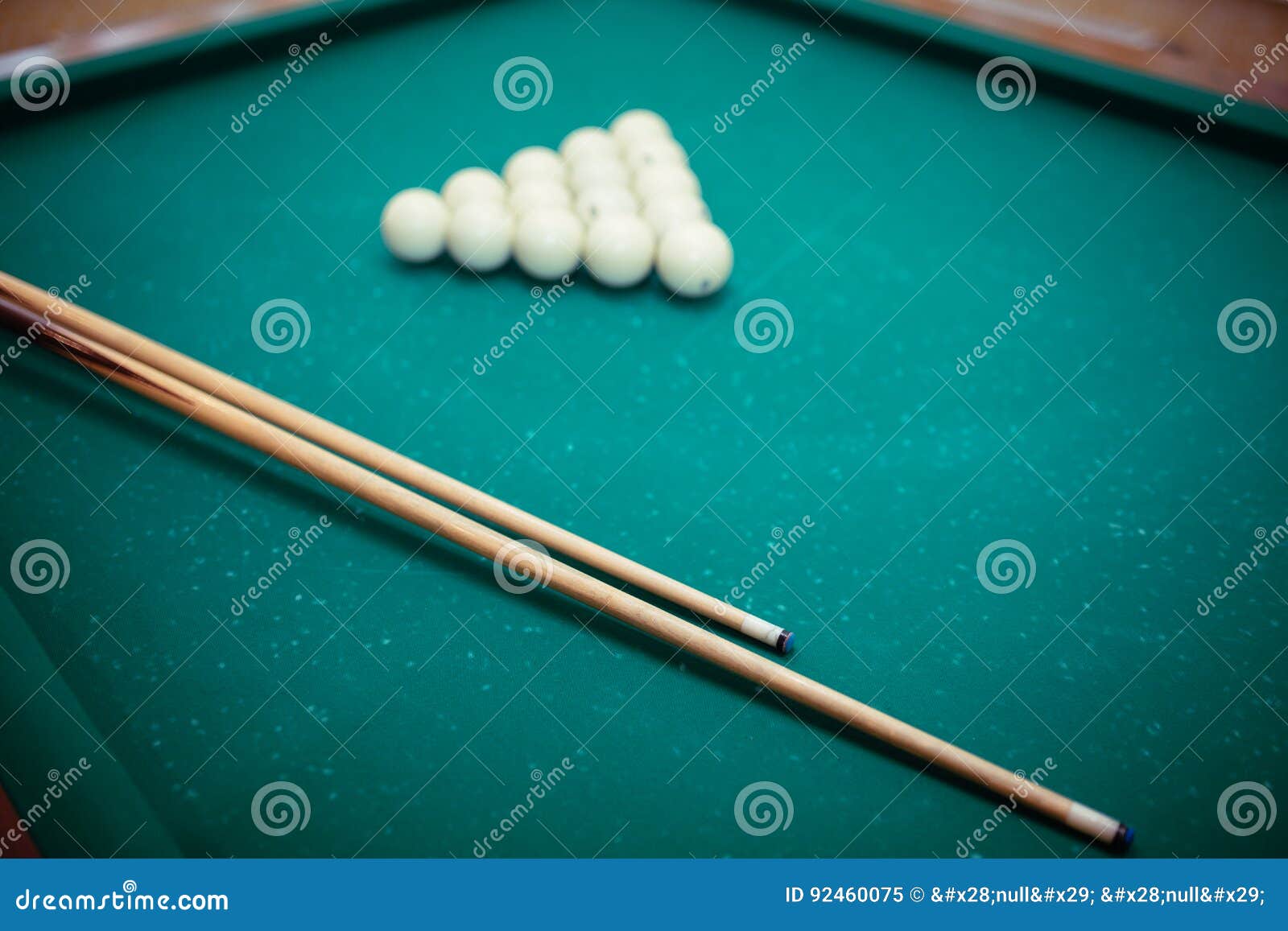 Billiard Balls and Two Cues in the Form of a Triangle on the Billiard ...