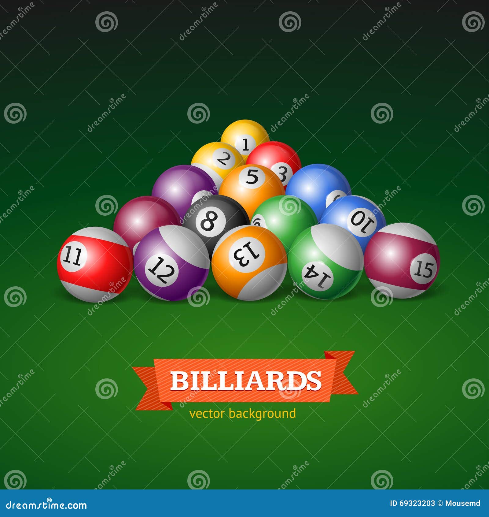 Billiard Balls. Vector stock vector. Illustration of play - 69323203