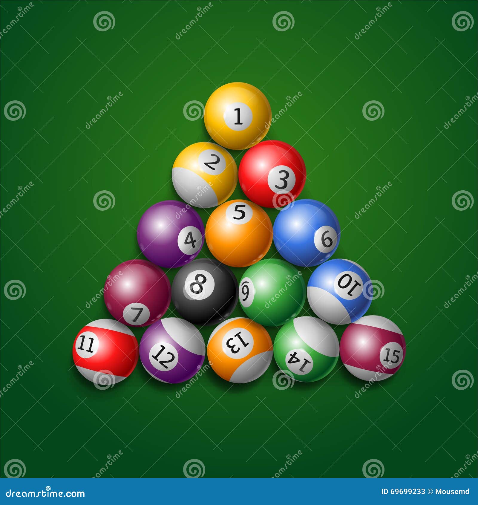 Billiard Balls. Vector stock vector. Illustration of green - 69699233