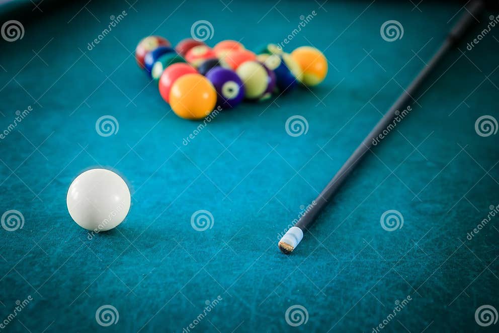 Billiard in a Bar, Queue and Balls on the Table, Quitting Time Stock ...