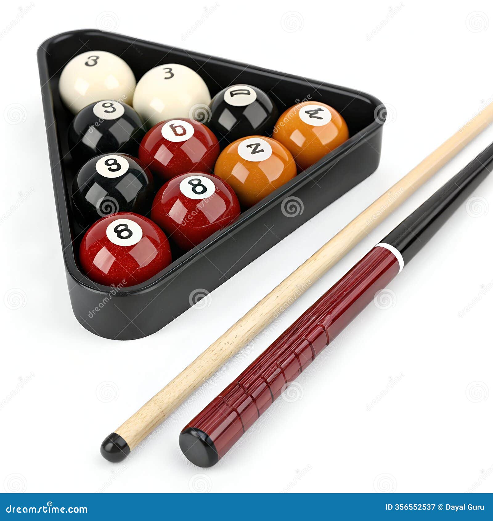 Billiard 3D Icon, Pool Game Symbol Isolated on White Background Stock ...