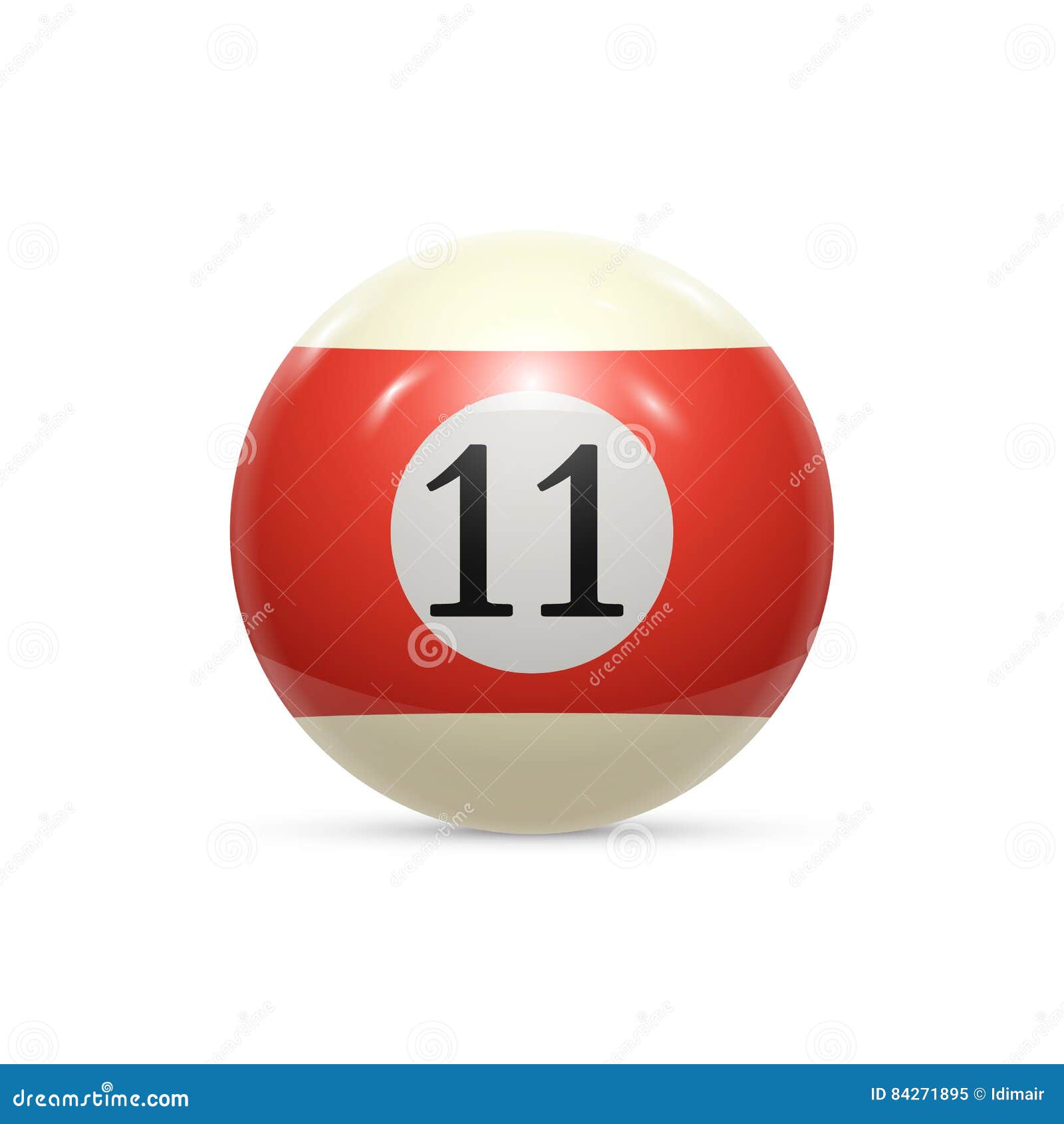 Billiard Eleven Ball Isolated on a White Background Vector Stock Vector ...