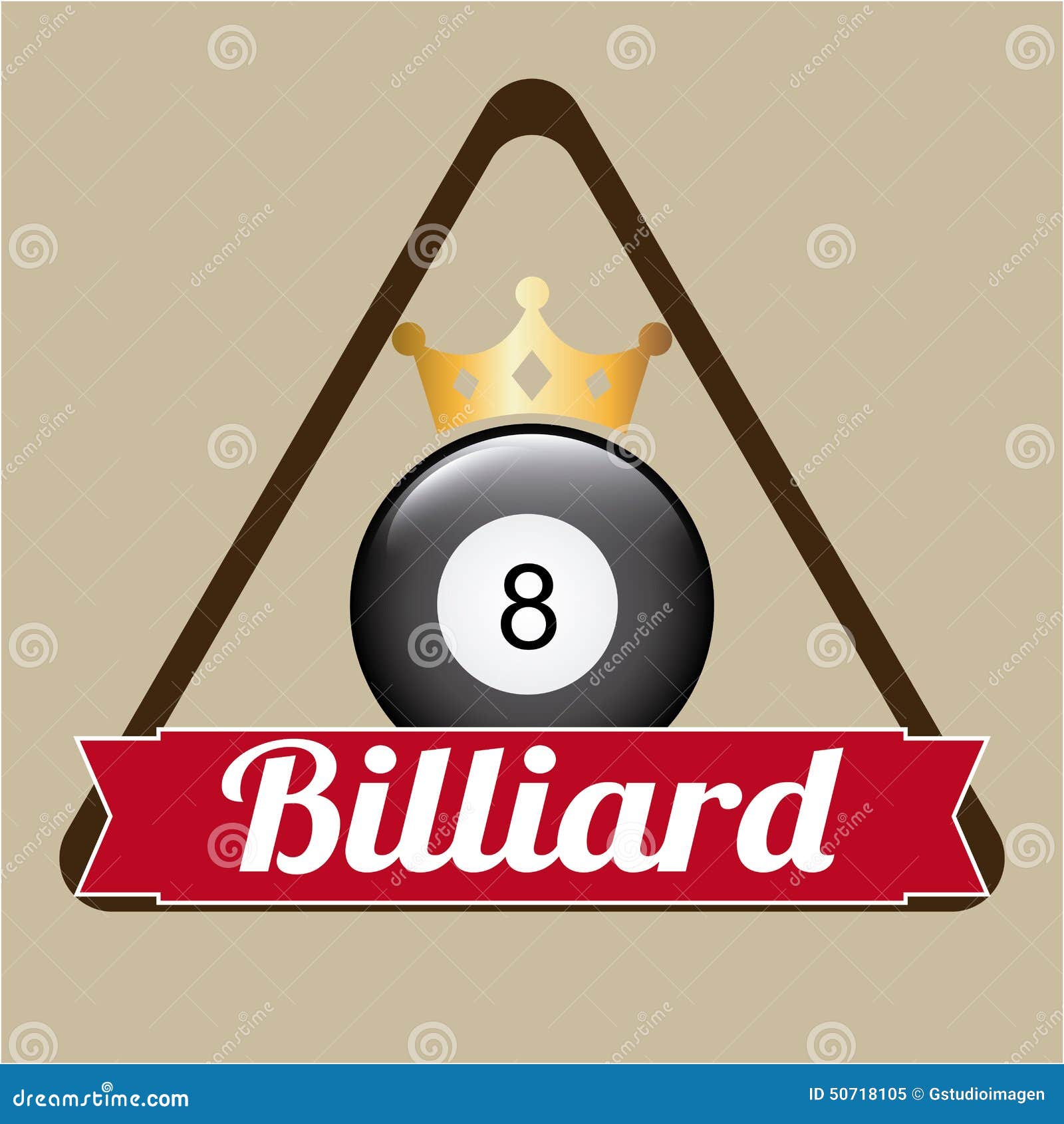 Billiard emblem stock illustration. Illustration of gold - 50718105