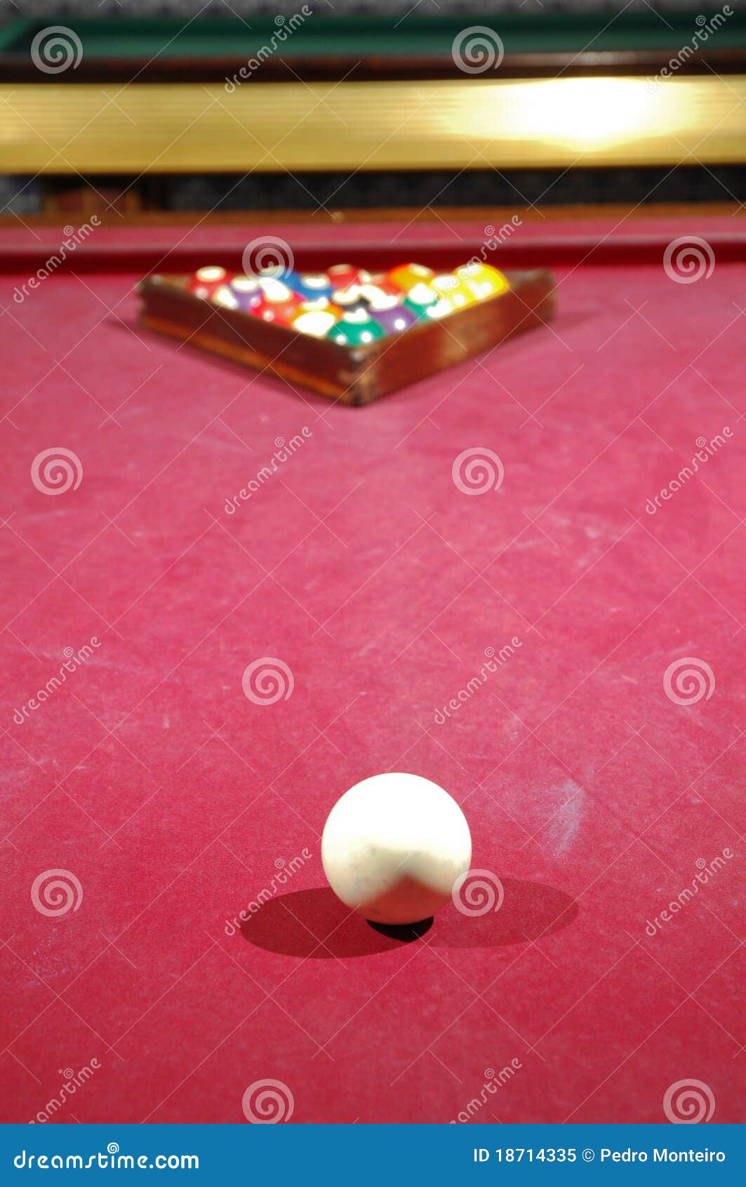 Billiard Game Table with Balls and Cue Stock Image - Image of ...