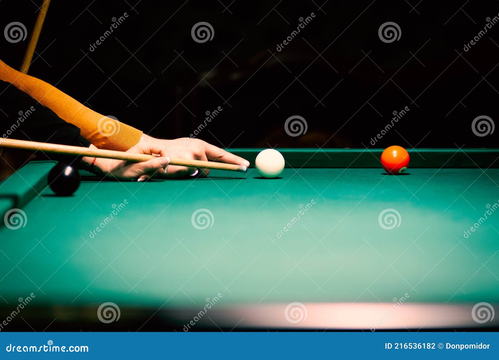 Billiard. Hand With Cue Prepare Hit A Ball Stock Image | CartoonDealer ...