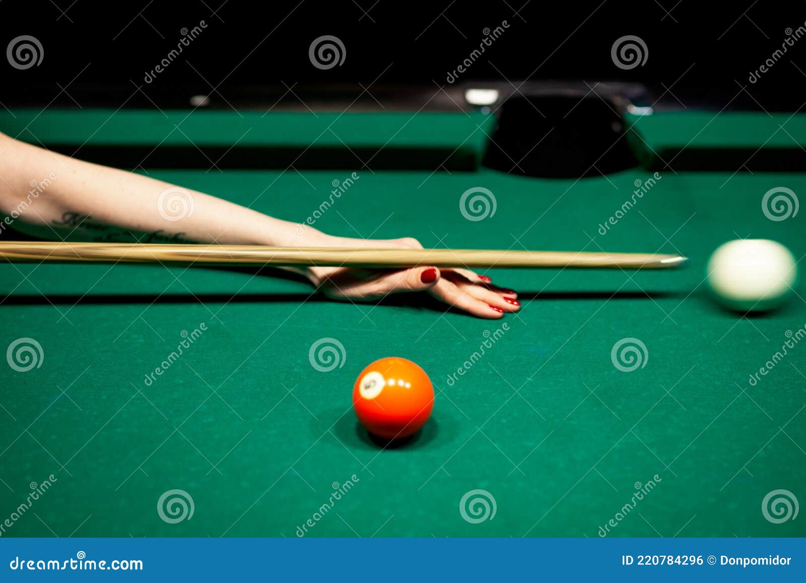 Billiard. Hand With Cue Prepare Hit A Ball Stock Image | CartoonDealer ...
