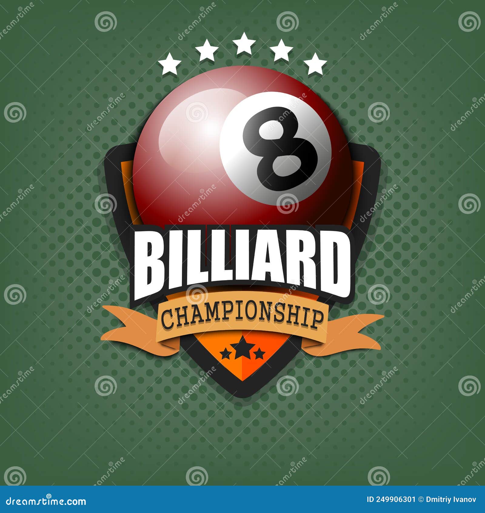 Billiard Logo Template Design Stock Vector - Illustration of retro ...