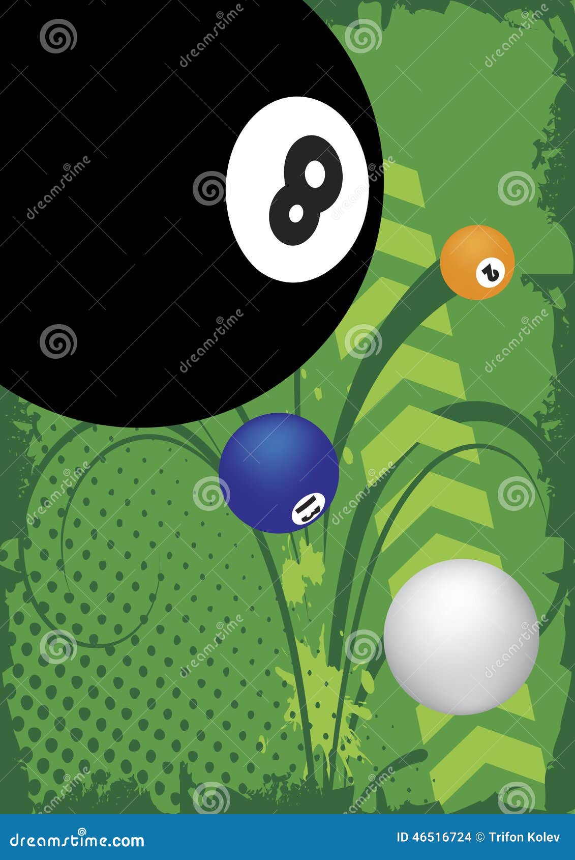 Billiard poster stock vector. Illustration of break, eight - 46516724