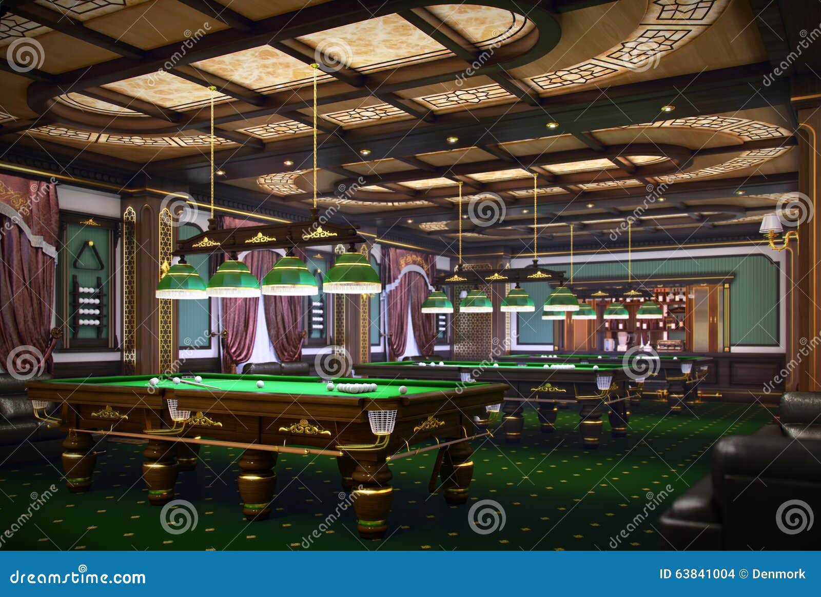 Billiard Room stock illustration. Illustration of architect - 63841004