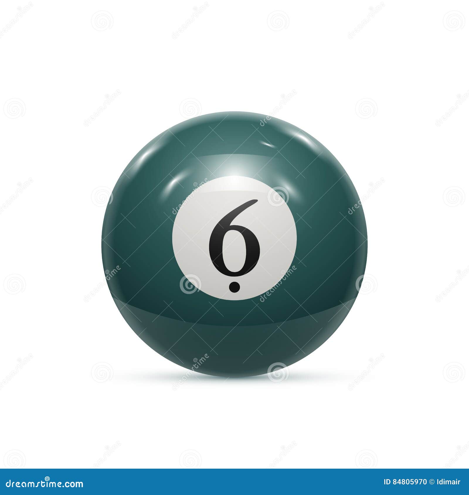 Billiard Six Ball on a White Background Vector Stock Vector ...