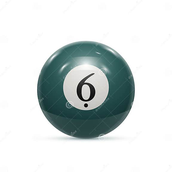 Billiard Six Ball on a White Background Vector Stock Vector ...