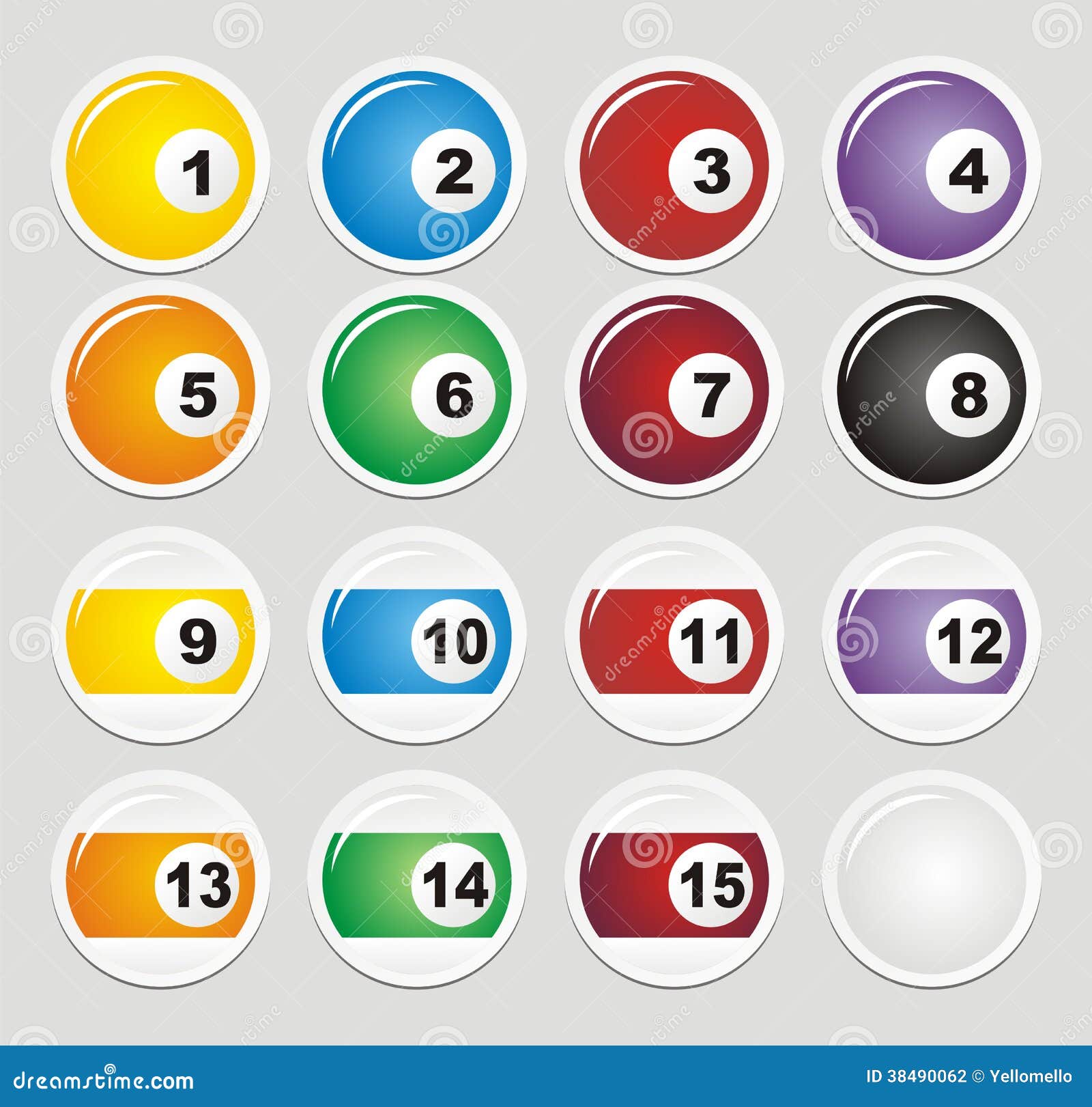 Billiard stickers stock illustration. Illustration of eight - 38490062