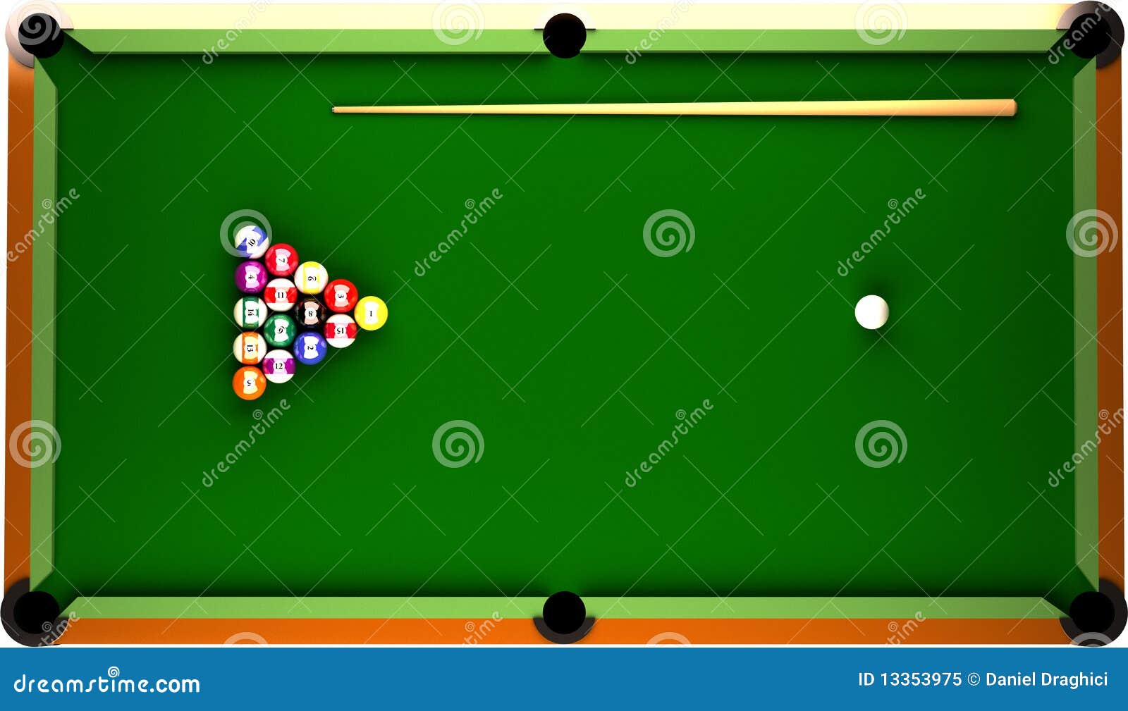 Billiard-Tabelle Von Der Oberseite. Stock Abbildung - Illustration von ...