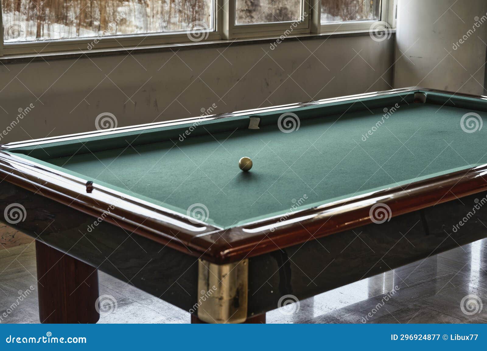 Billiard Table with Ball Degraded Room Pool Winter Stock Image - Image ...