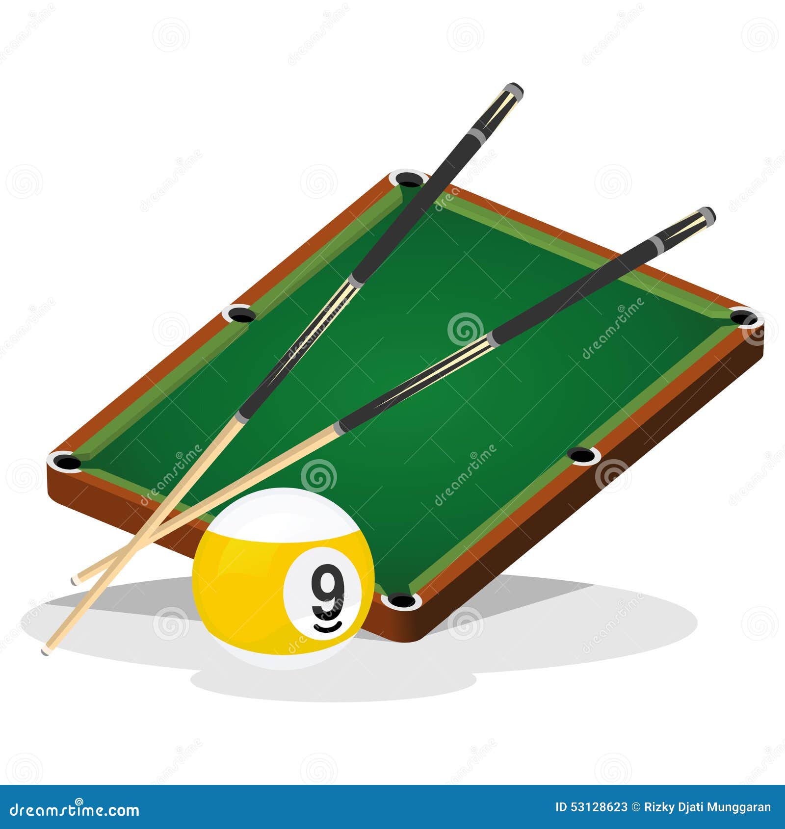 Billiard Table and Ball Vector Illustration Stock Vector - Illustration ...