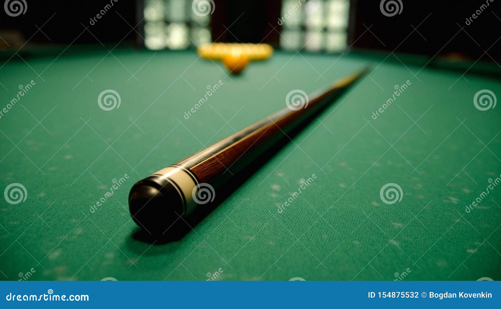 Billiard Table with Billiard Balls Close Up.Billiard Balls in a Pool ...