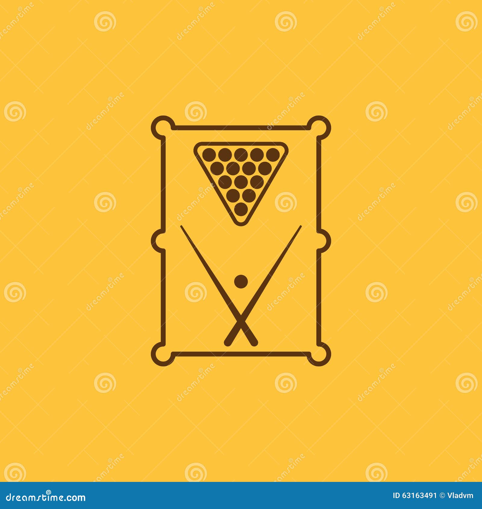 The Billiard Table Icon. Game Symbol Stock Illustration - Illustration ...