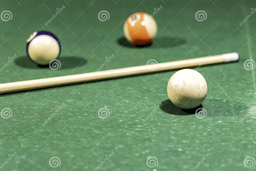 Billiard Table in an Old Castle with Billiard Balls Stock Photo - Image ...
