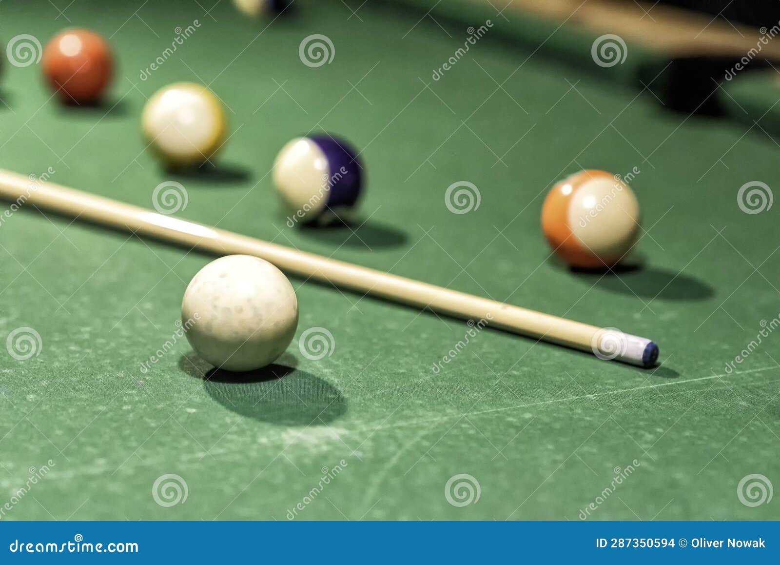 Billiard Table in an Old Castle with Billiard Balls Stock Photo - Image ...