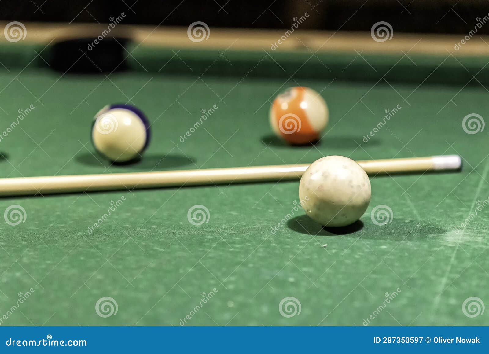 Billiard Table in an Old Castle with Billiard Balls Stock Image - Image ...