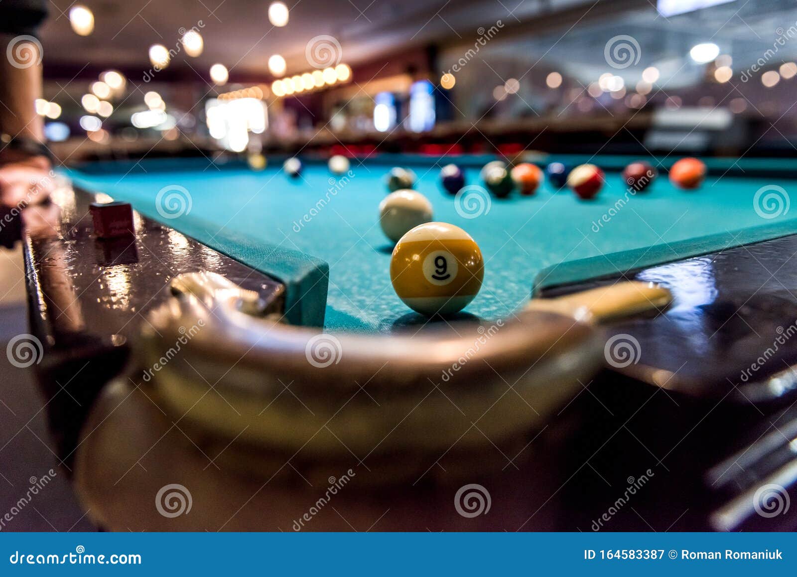 Billiard Table with Pocket and Ball Near it Stock Image - Image of ...