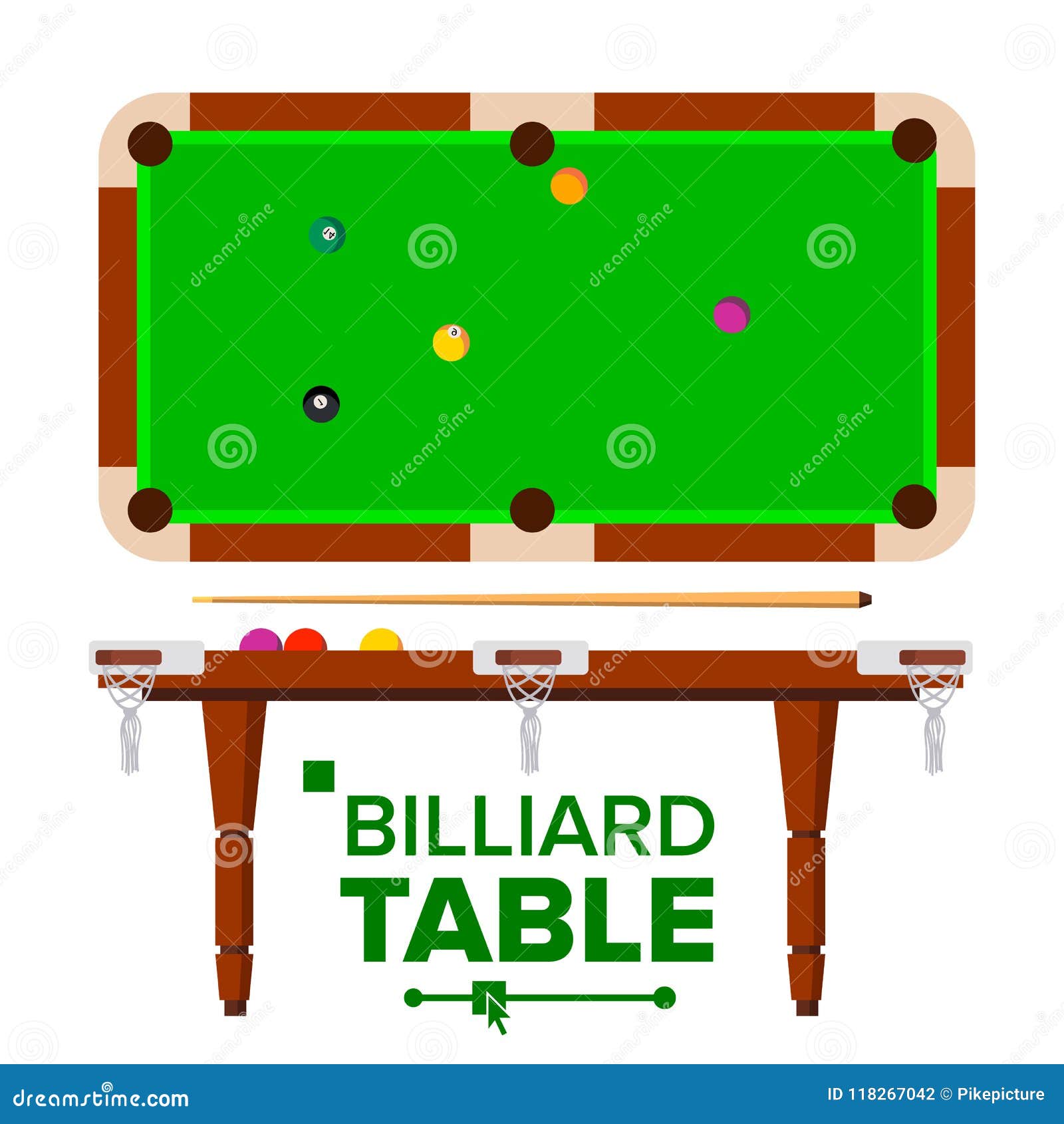 Snooker Isolated Coloring Page For Kids Vector Illustration ...