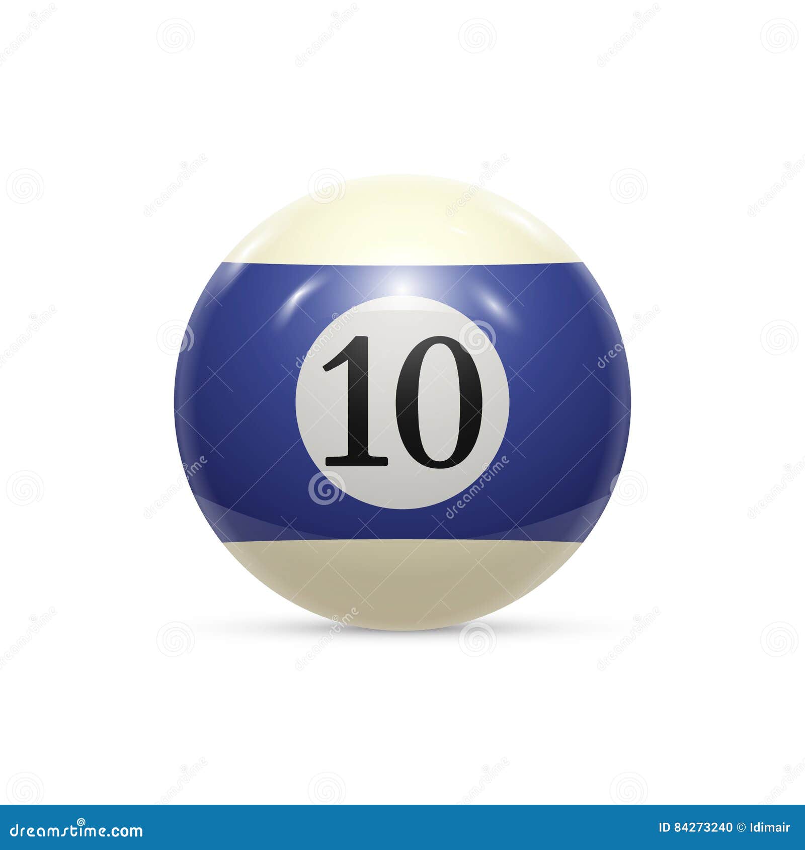 Billiard Ten Ball Isolated on a White Background Vector Stock Vector ...