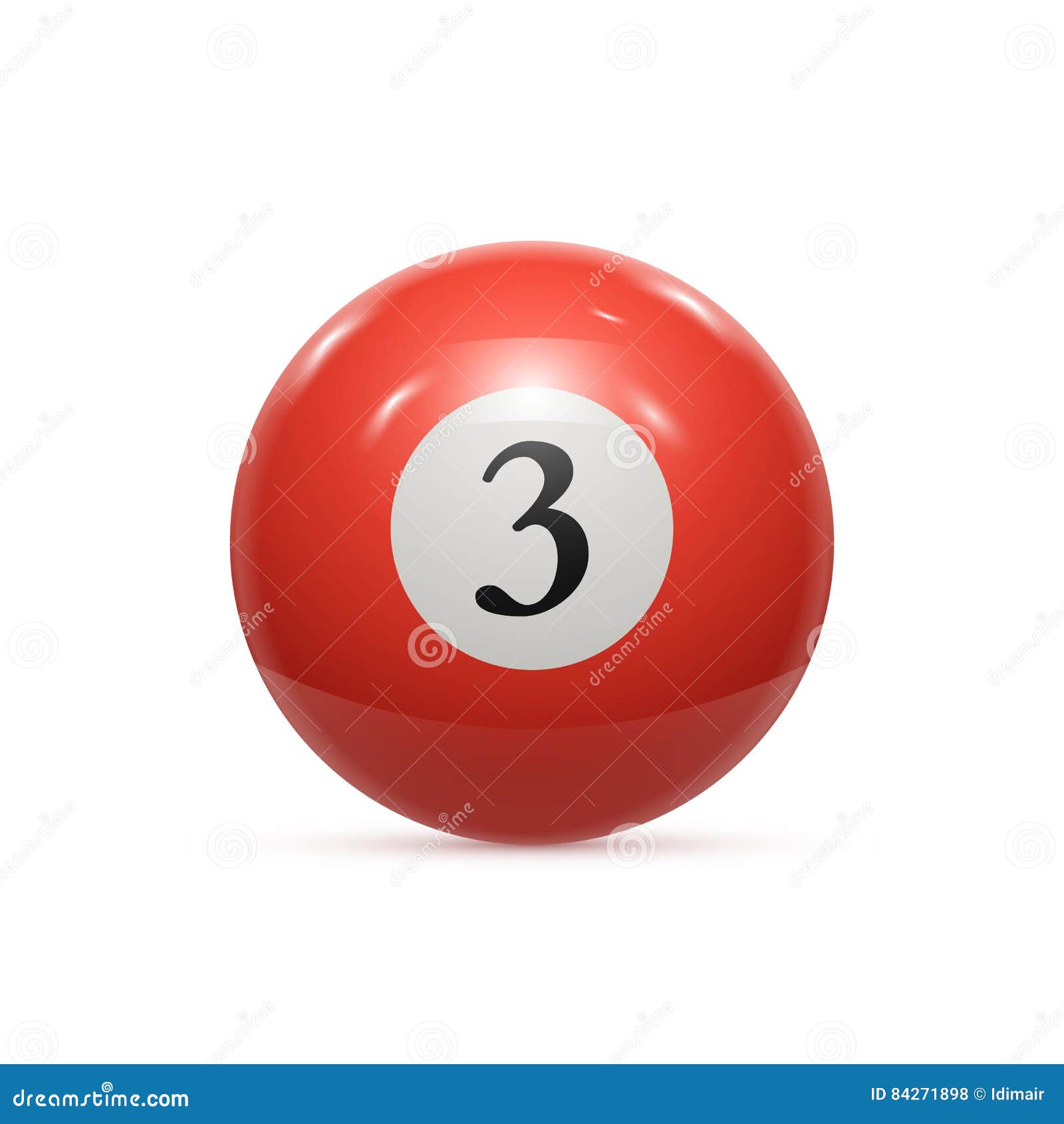 Billiard Three Ball Isolated on a White Background Vector Stock Vector ...