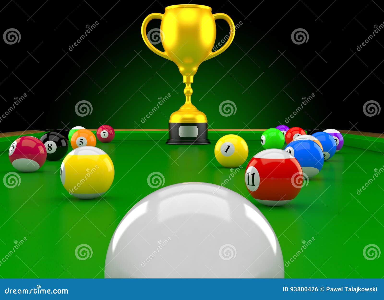 Billiard trophy stock illustration. Illustration of success - 93800426