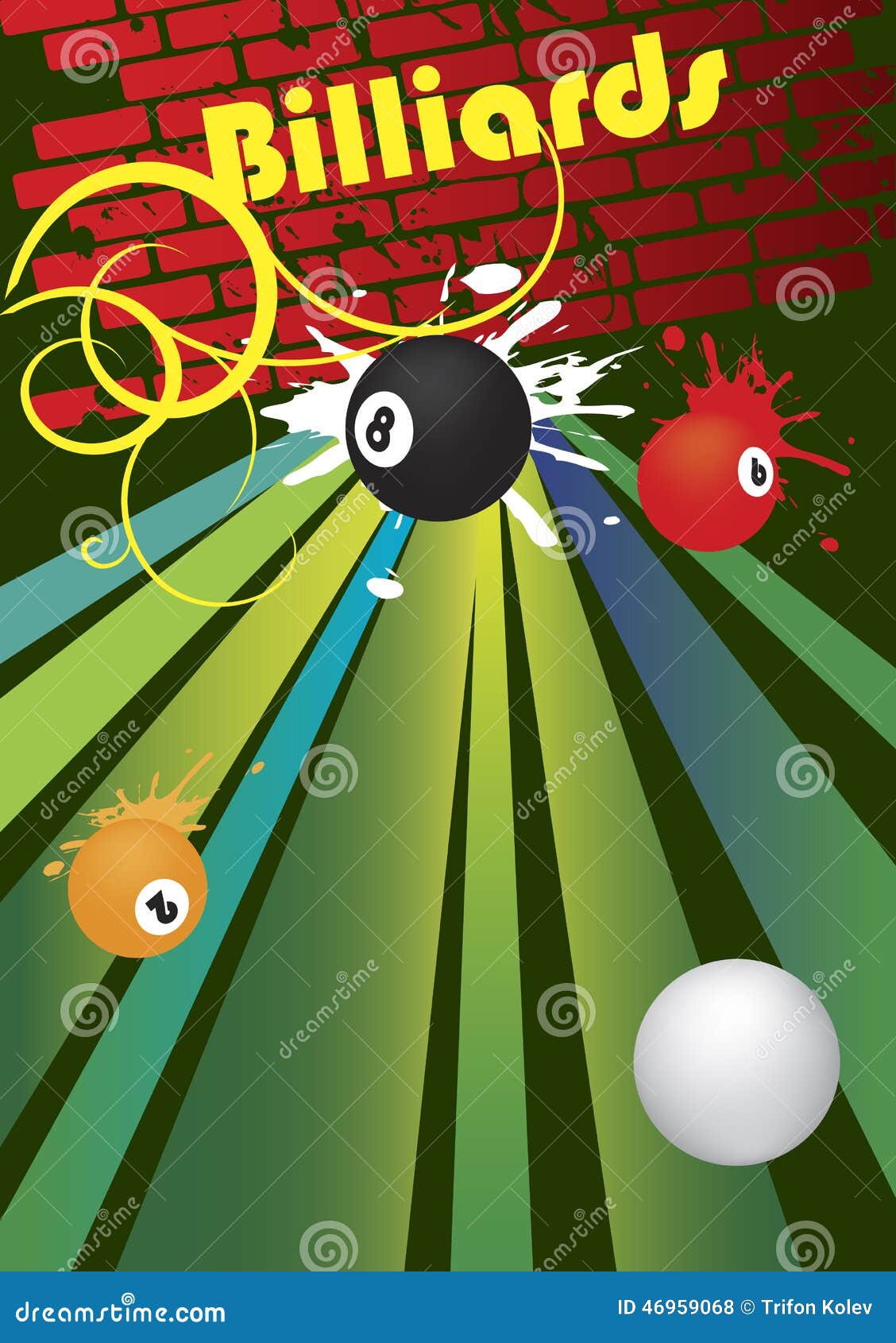 Billiards stock vector. Illustration of shot, equipment - 46959068