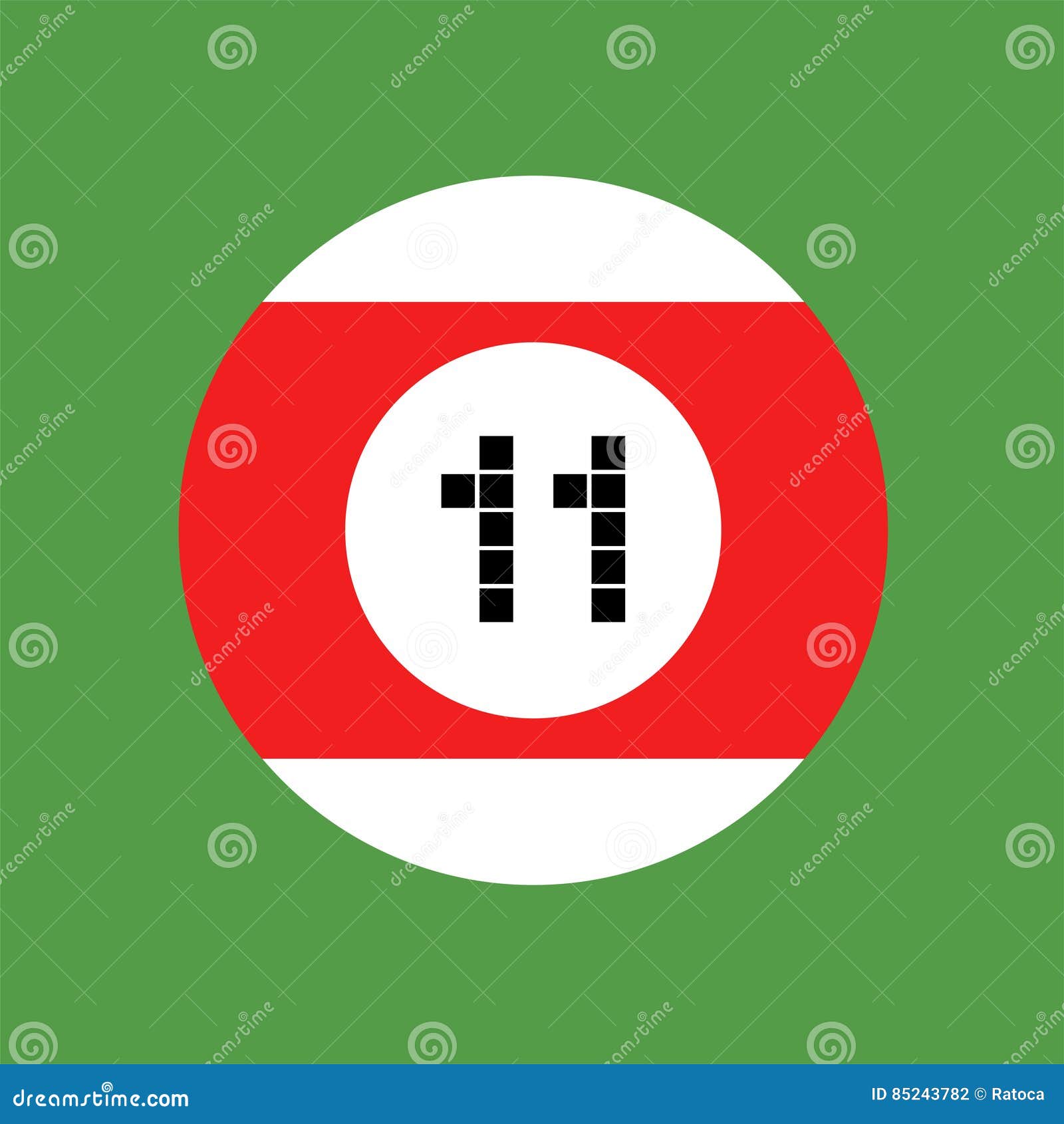 Billiards Ball Number Eleven Stock Vector - Illustration of table, play ...