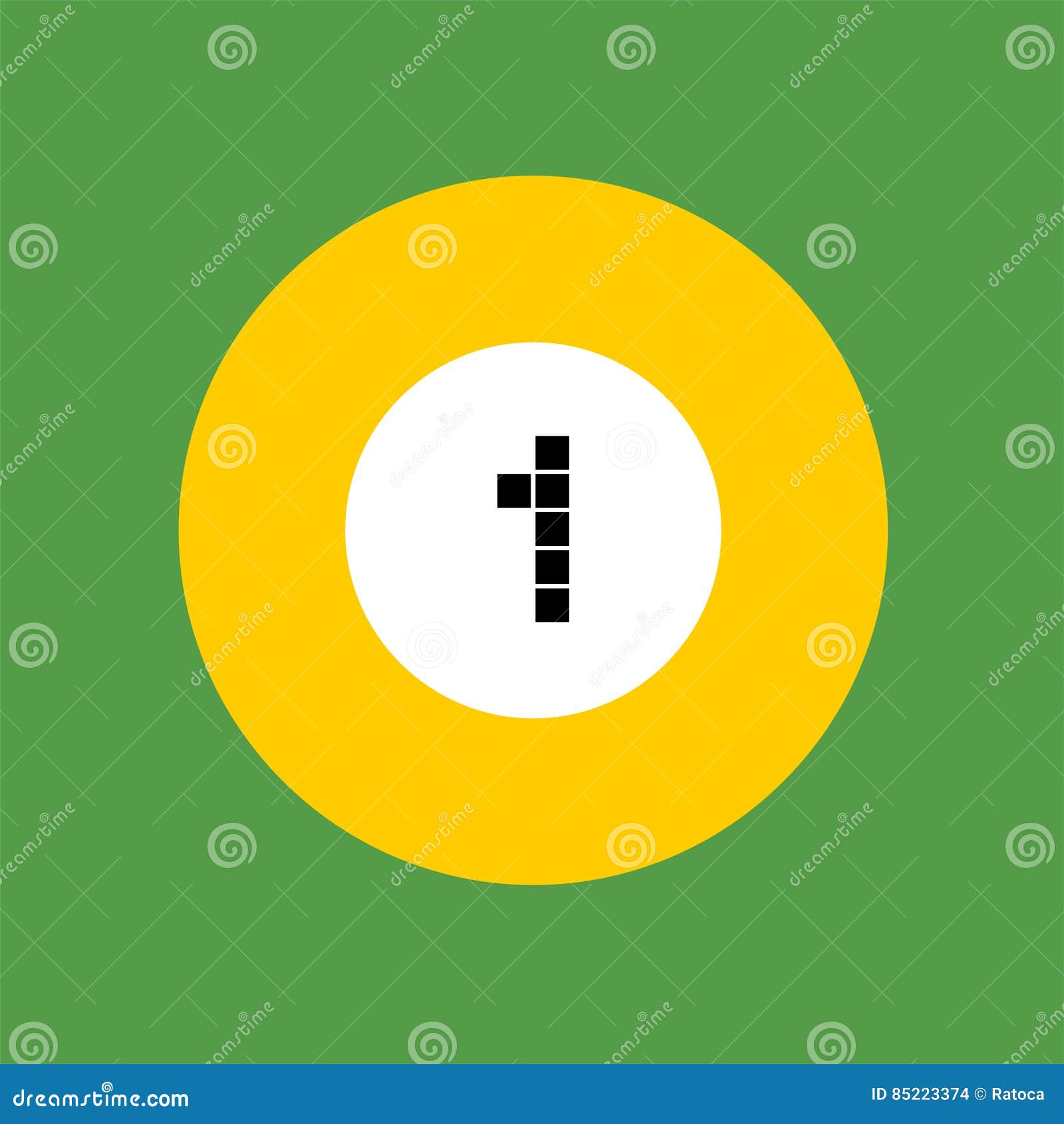 Billiards ball number one stock vector. Illustration of pool - 85223374