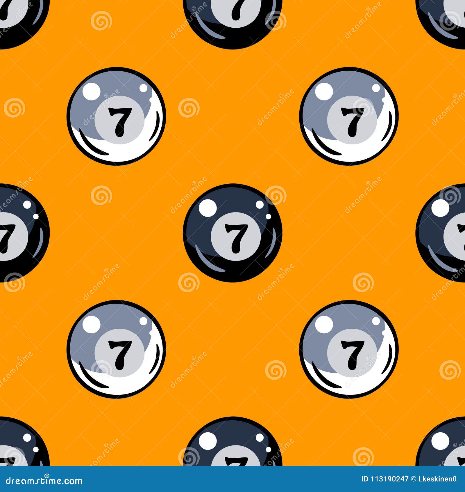 Billiards Ball Seamless Pattern Stock Vector - Illustration of game ...