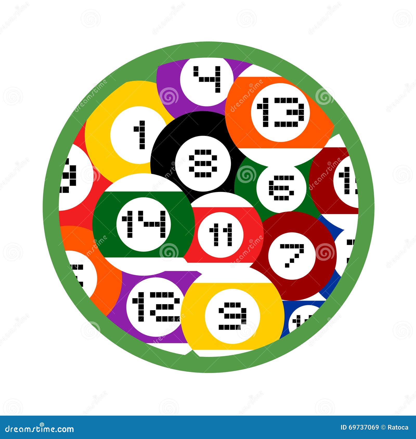 Billiards ball symbol stock vector. Illustration of design - 69737069