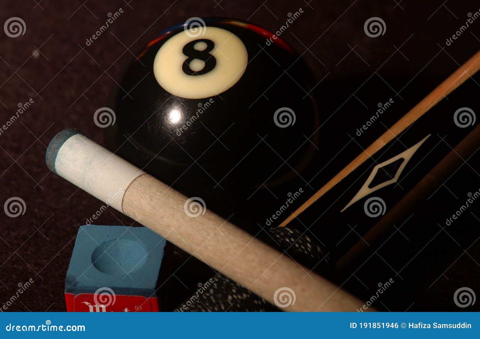 Billiards,Cue, Chalk and Eight Ball. Conceptual Image Stock Photo ...
