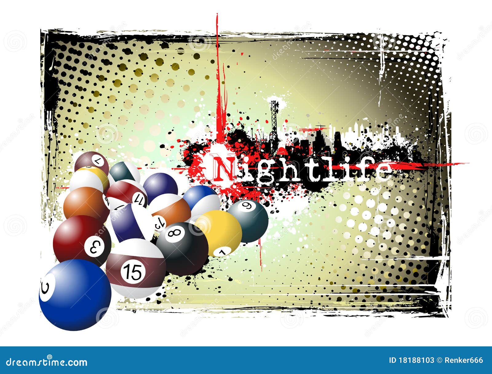 Billiards frame stock vector. Illustration of entertainment - 18188103
