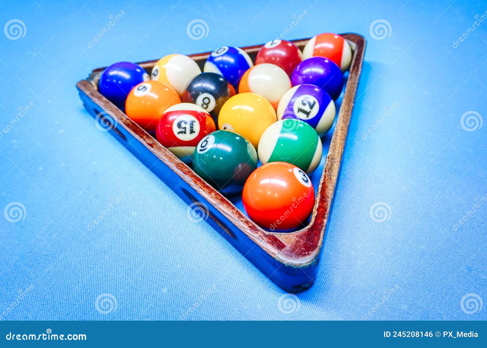 Billiards Game - Balls in Wooden Triangle Stock Photo - Image of pool ...