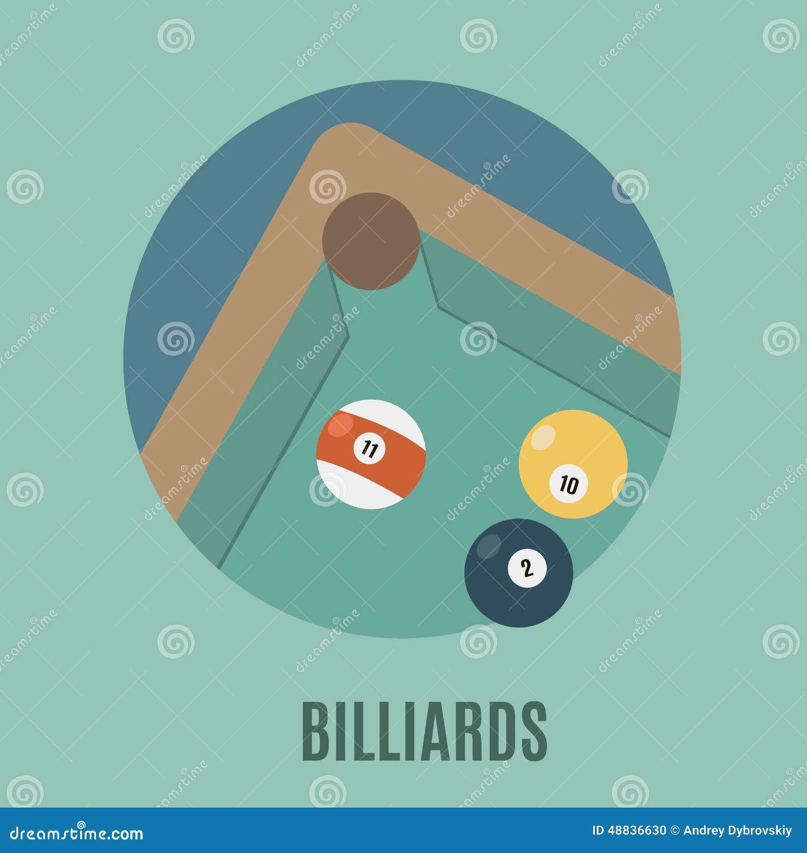 Billiards stock vector. Illustration of billiards, design - 48836630