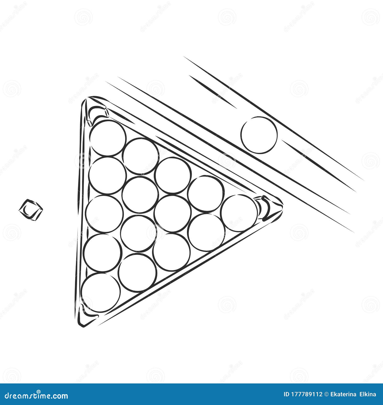 Billiards Game, Vector Sketch Illustration. Recreating Sport Stock ...
