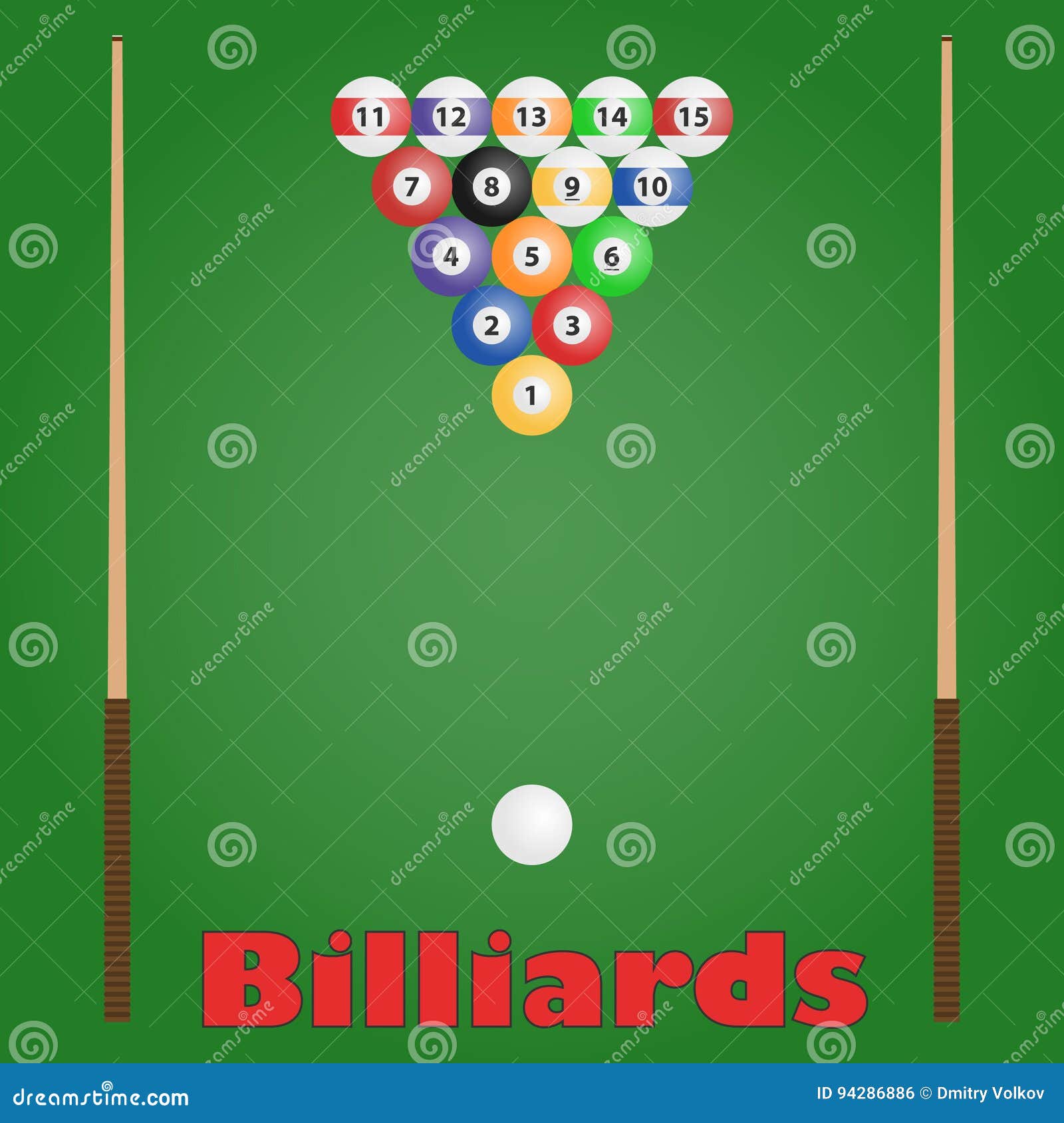 Billiards stock vector. Illustration of competition, challenge - 94286886