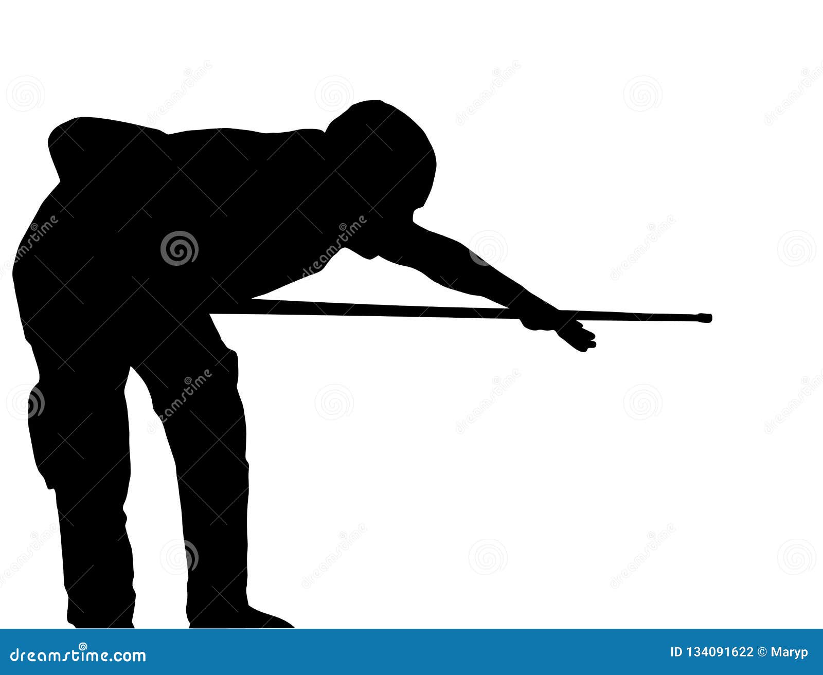 Billiards Player Silhouette Cartoon Vector | CartoonDealer.com #134091581