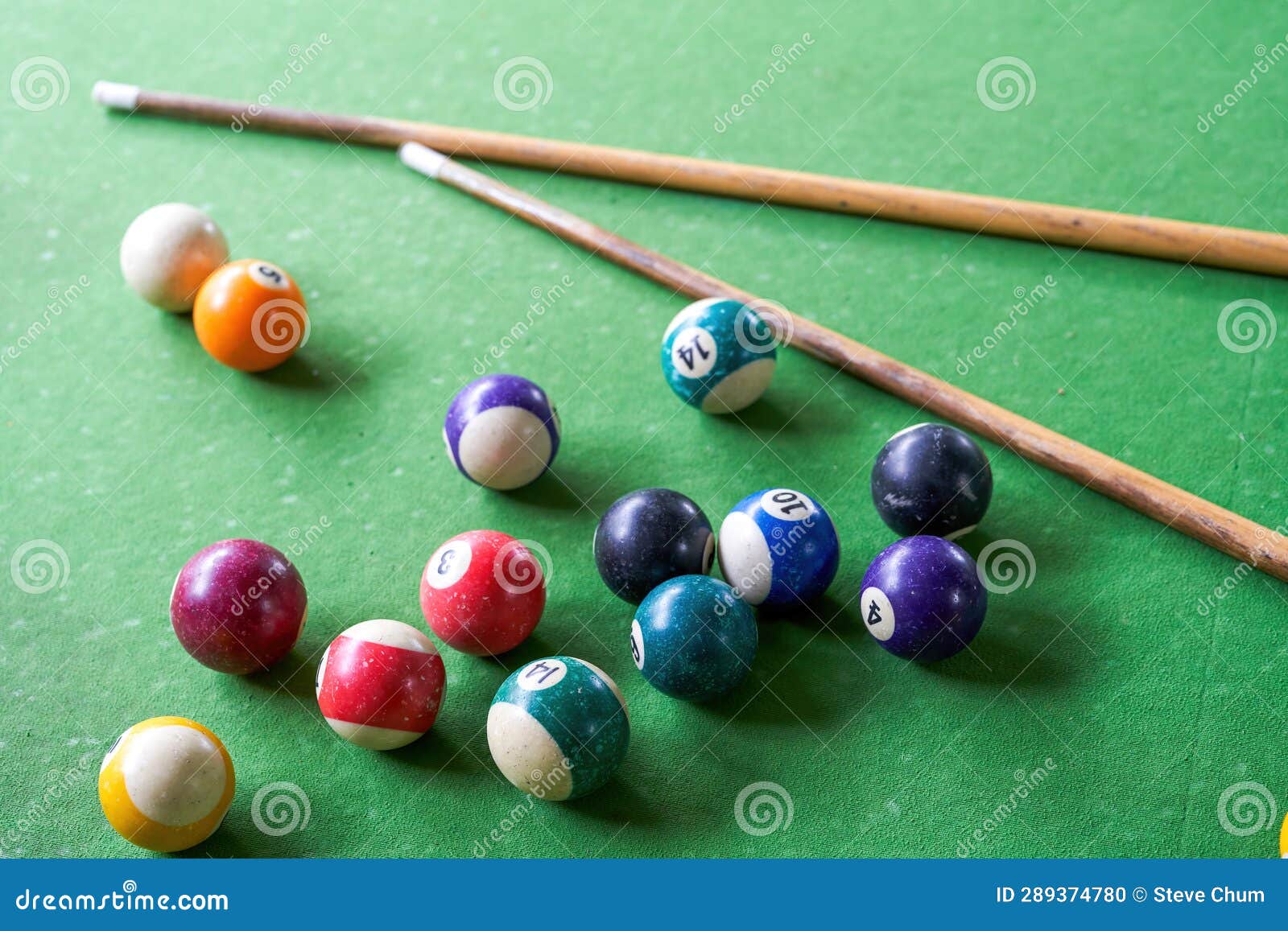 Billiards and Pool Cues on the Pool Table Stock Photo - Image of cues, chess: 289374780