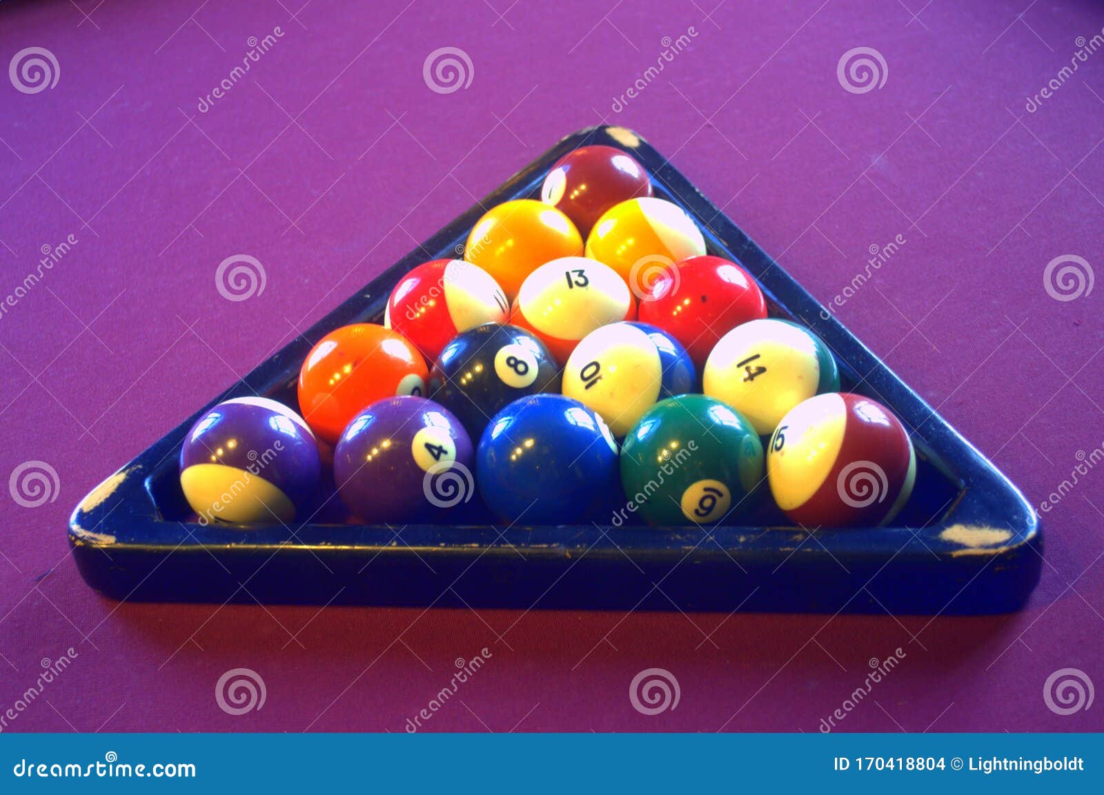 A Billiards Pyramid or Triangle. Game Time Stock Photo - Image of ...