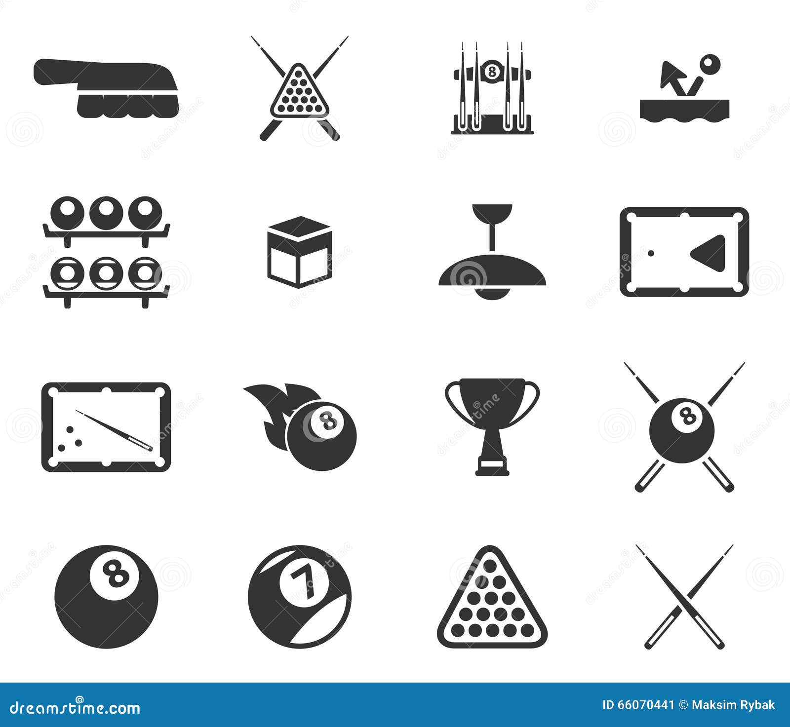 Billiards simply icons stock vector. Illustration of award - 66070441