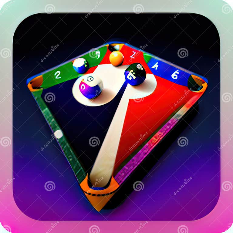 Billiards Software App Style Icon. Generative AI. Stock Illustration ...