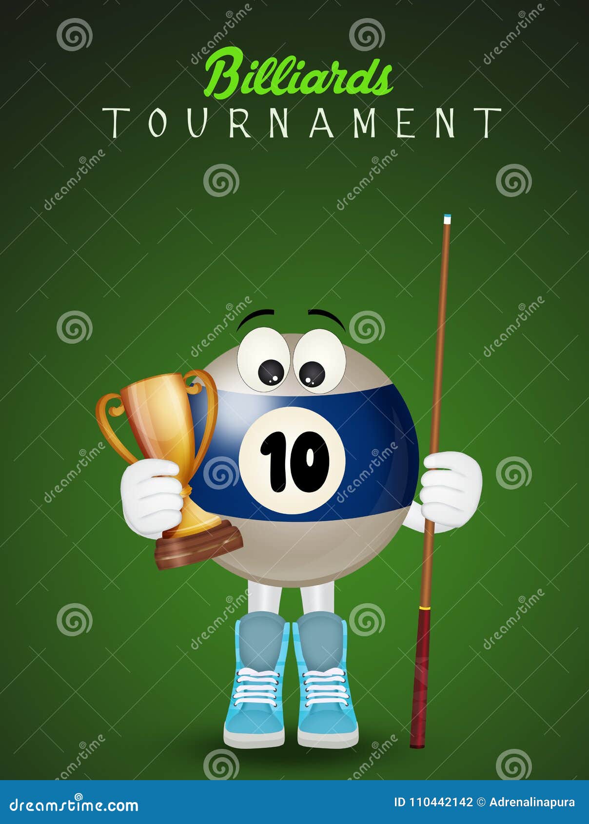 Billiards tournament stock illustration. Illustration of ball - 110442142