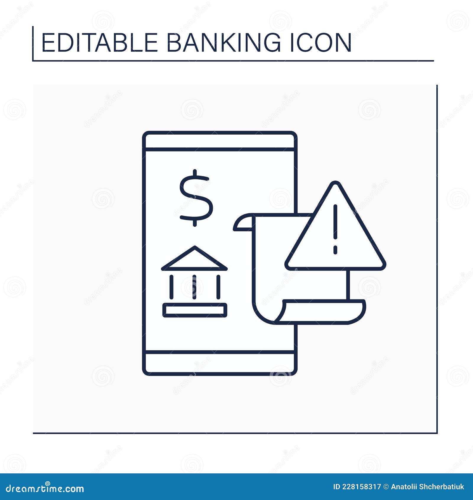 Billing error line icon stock vector. Illustration of money - 228158317